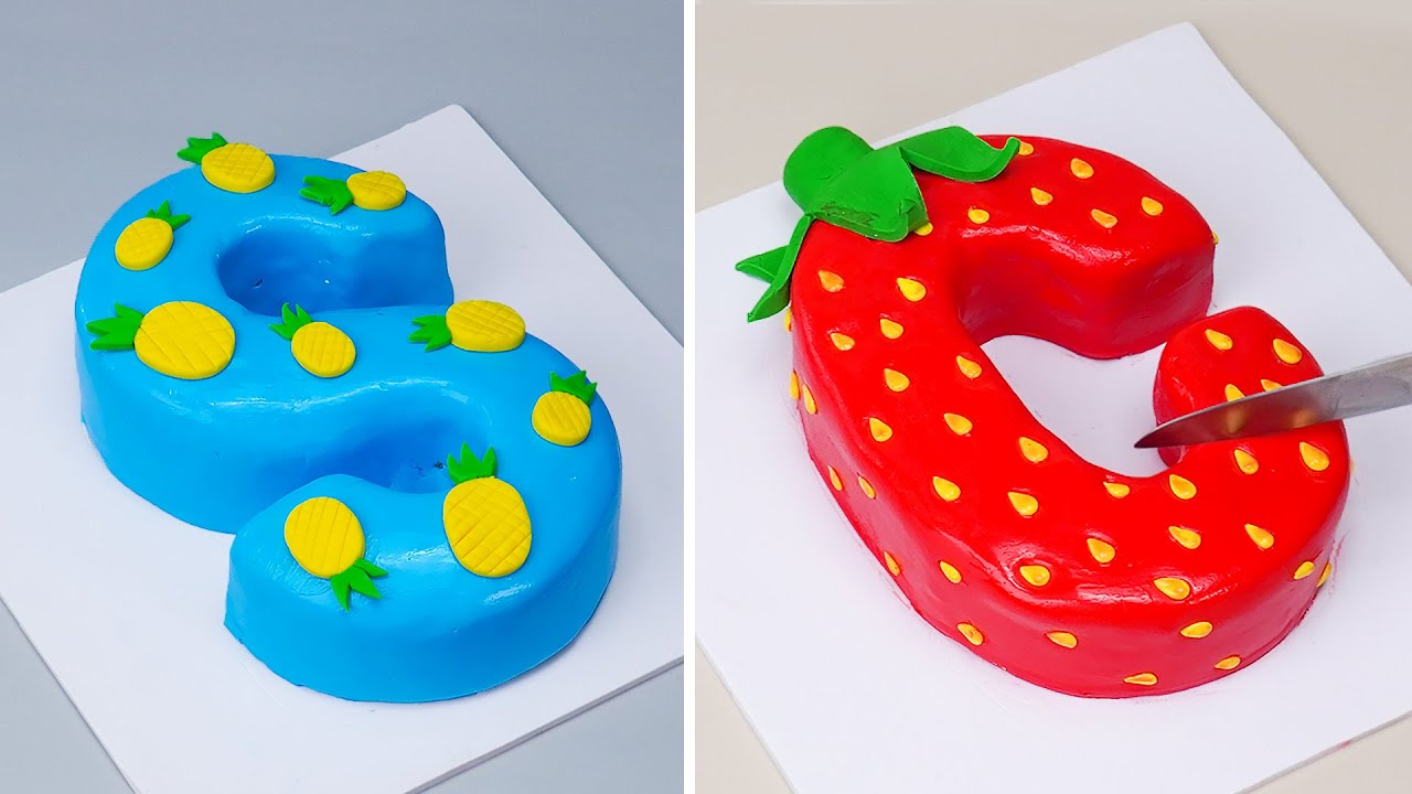 7 Amazing Fruit Cake Decorating Ideas | Homemade Number Cake Recipe For ...