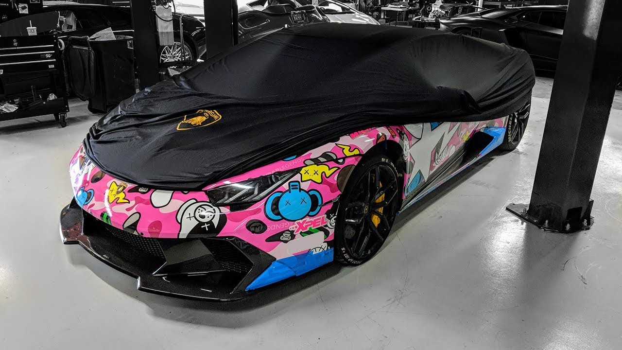 Alex Choi's Huracan wrapped for goldRushRally 2018 - YouTube