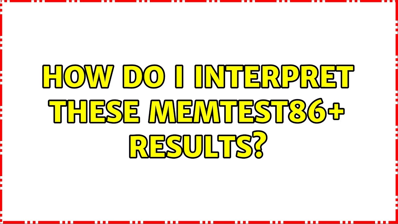 How do I interpret these Memtest86+ results? - YouTube