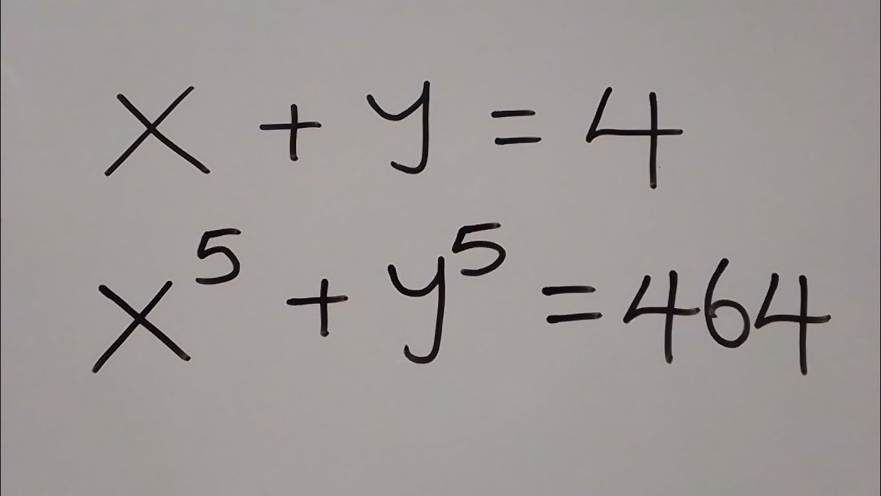 Math Olympiad | A Nice Algebra Problem | How to solve for X and Y in ...