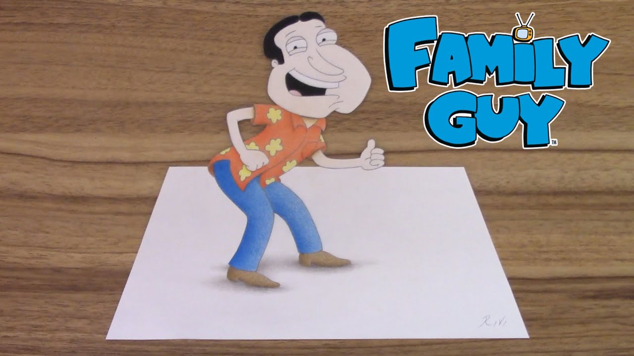 Glenn Quagmire (Family Guy) | 3D Drawing - YouTube