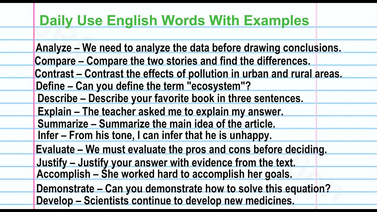 100 Essential English Words part 2 - YouTube