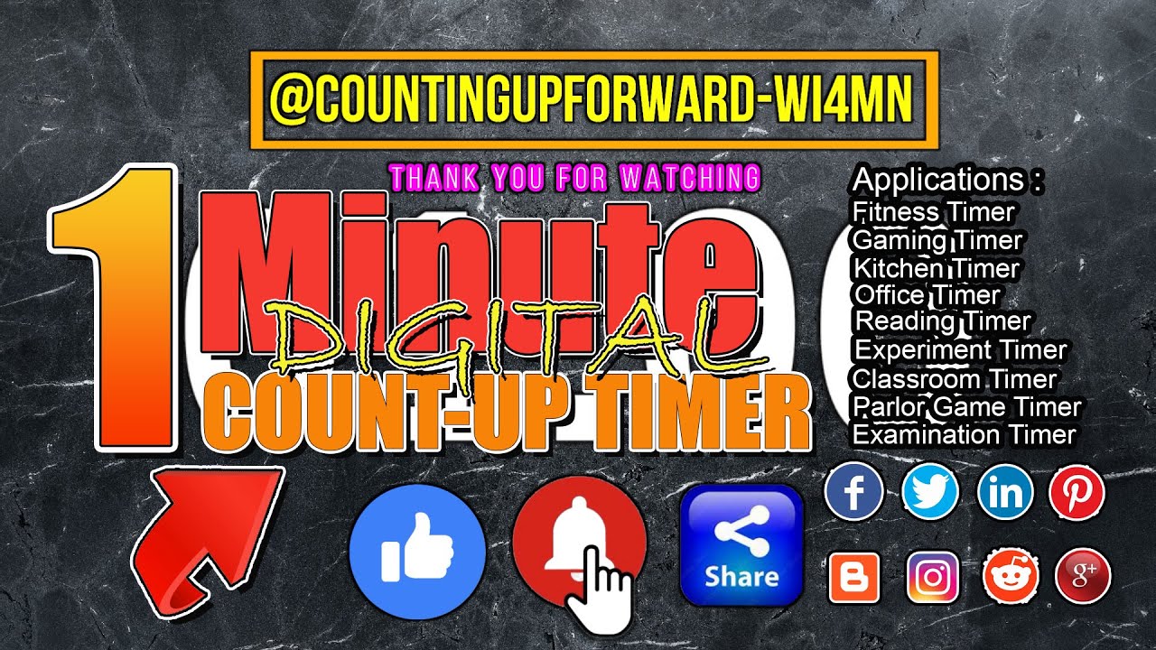 1 Minute Digital Count up Timer 20 - YouTube