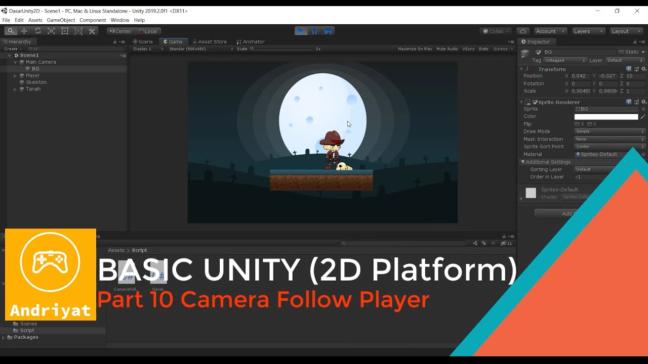 Tutorial Membuat Game 2D dengan Unity 2019 - Part 10 Camera Follow ...