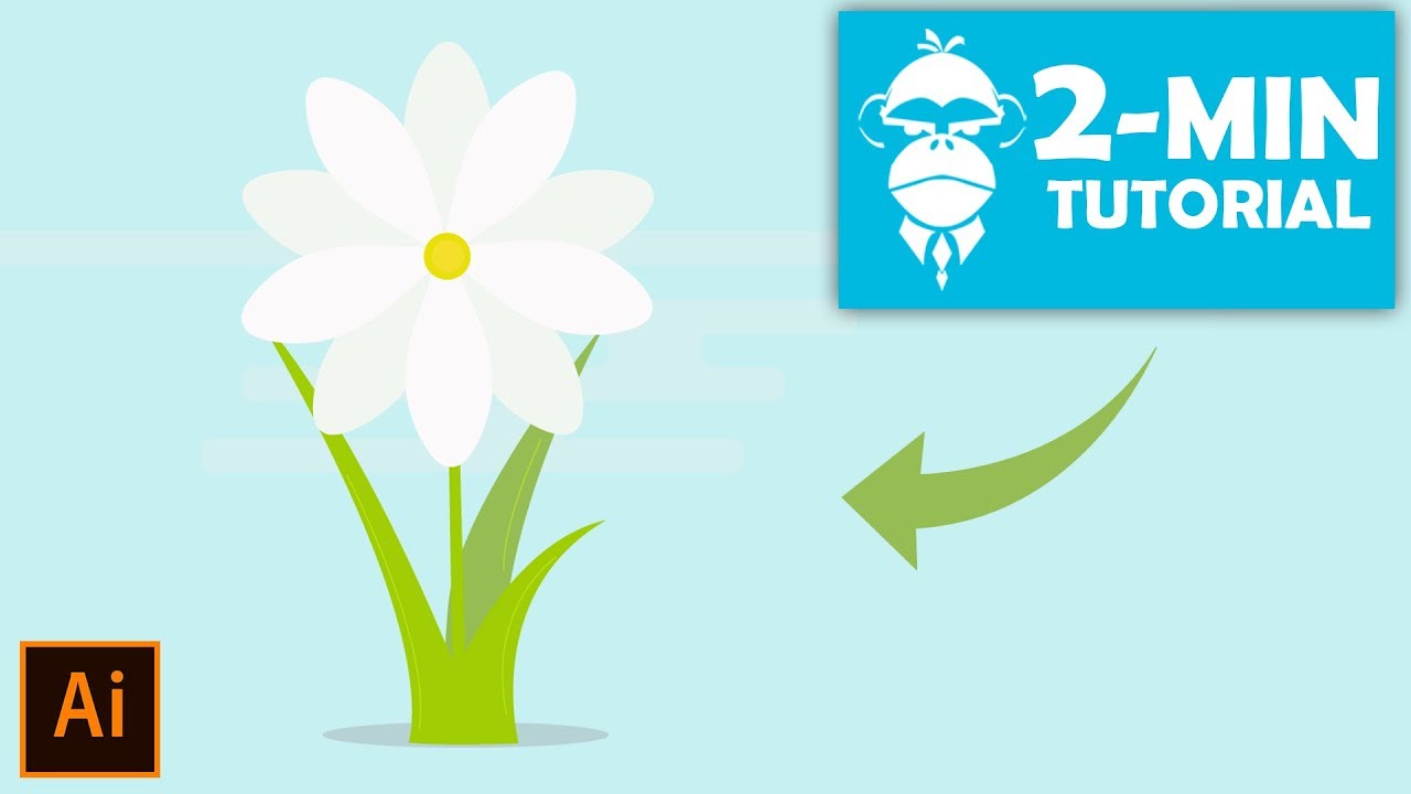 Flat Design Flower - Illustrator Tutorial - YouTube