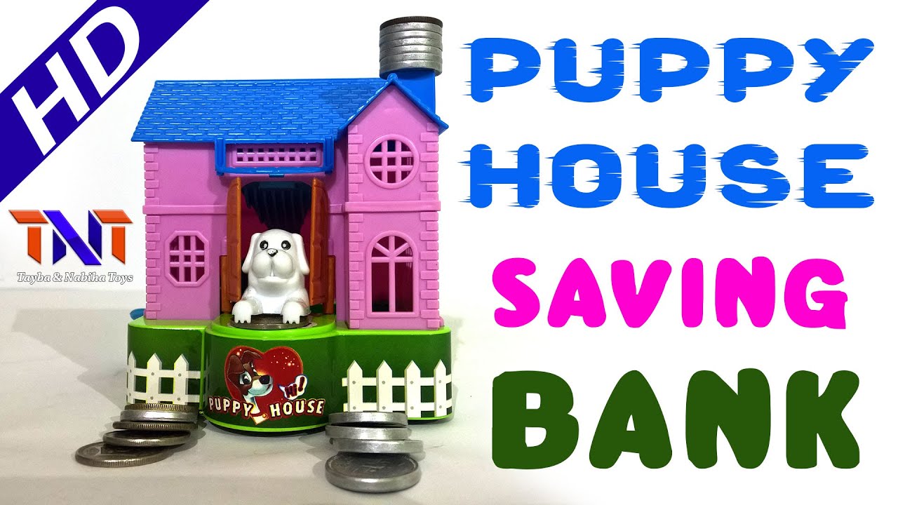 Dog House Puppy Bank, Robotic Dog Puppy Hungry Hound Bank Coins - YouTube