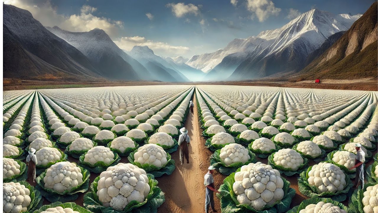 Amazing Cauliflower Farming Technology - Cauliflower Fields and ...