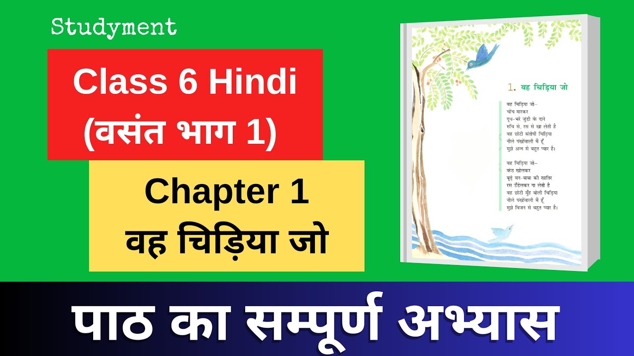 NCERT Class 6 Hindi Chapter 1 वह चिड़िया जो exercise | #studyment - YouTube