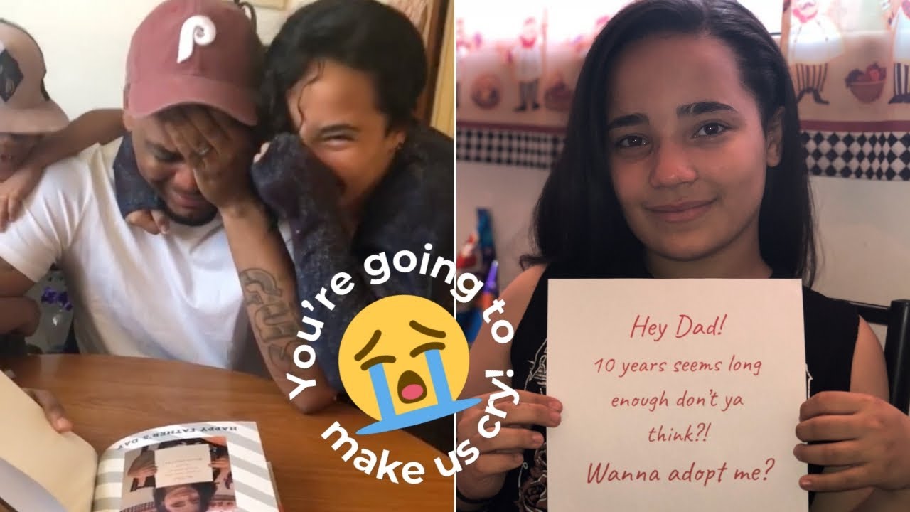 Girl Surprises Stepdad With Photo Book Adoption T Youtube