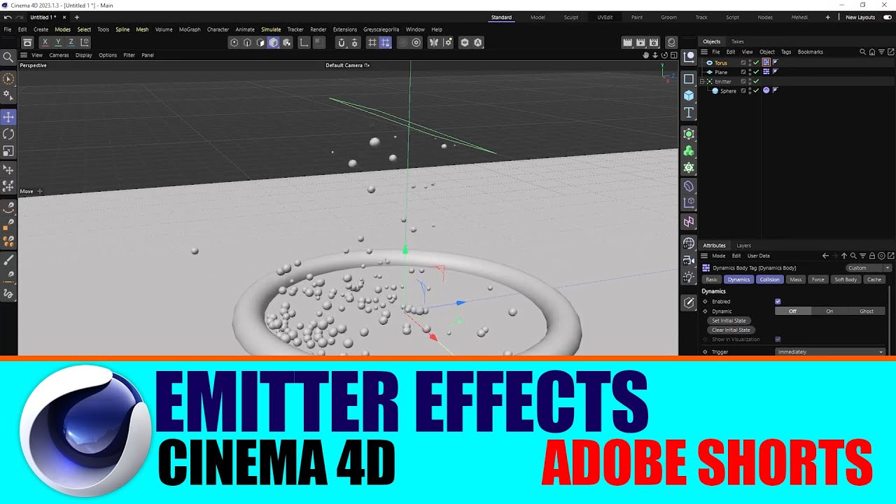 Emitter Effects || Cinema 4D || Adobe Shorts - YouTube
