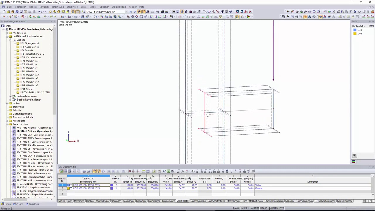 Dlubal RFEM 5 - Edit: generate surfaces from members - YouTube
