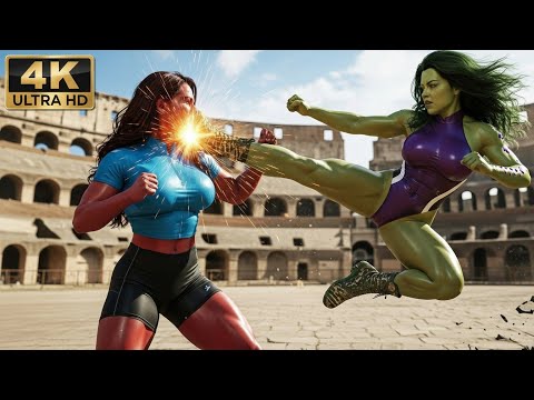 Battle Ground - She-Hulk vs Red She-Hulk | 🔴🟢 | #shehulk #hulk #viral #shorts #battlefield #fighting
