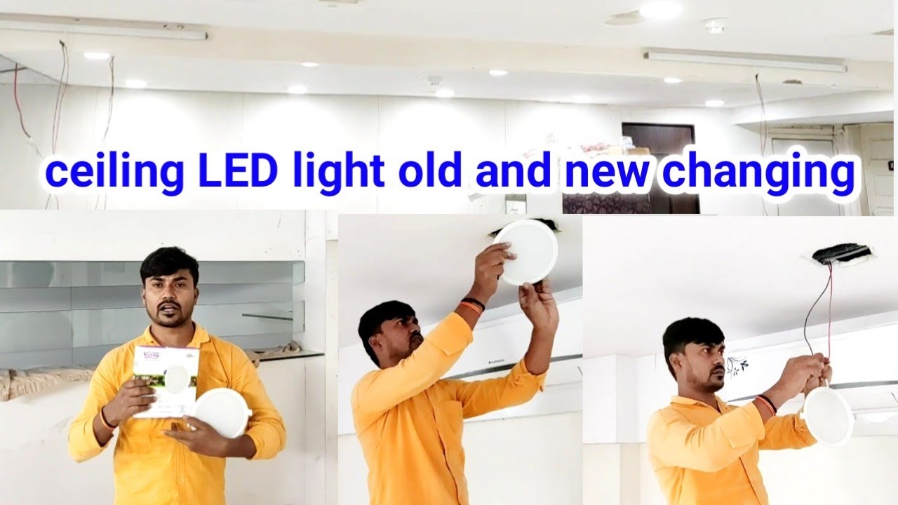 ceiling LED light old and new changing ceiling LED light square + round ...