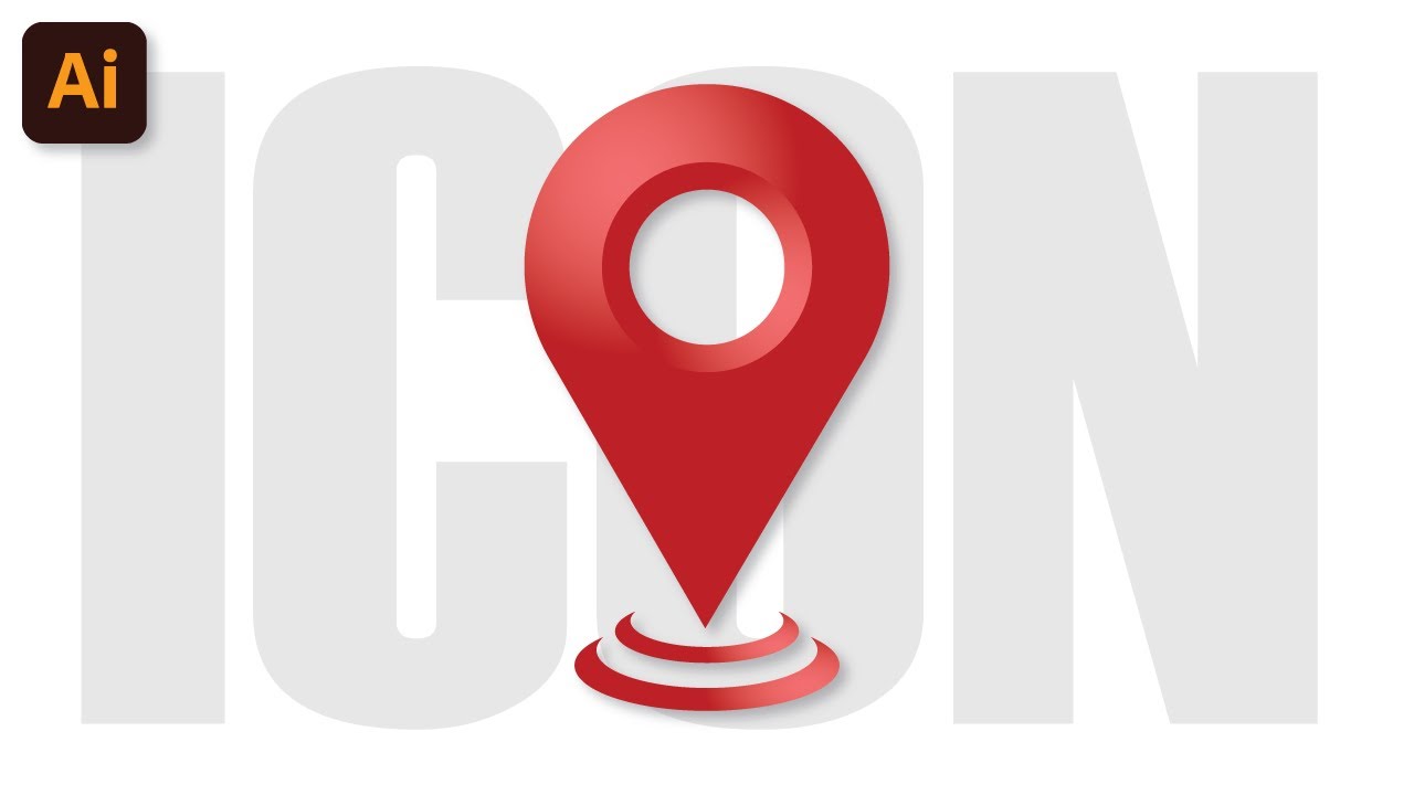 How to create a map location icon in adobe illustrator tutorial - YouTube