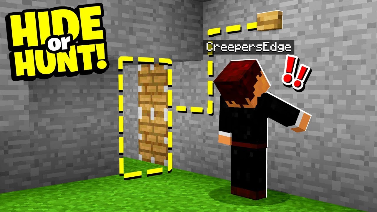 accidentally found a SECRET Minecraft Redstone DOOR entrance! - Hide Or ...