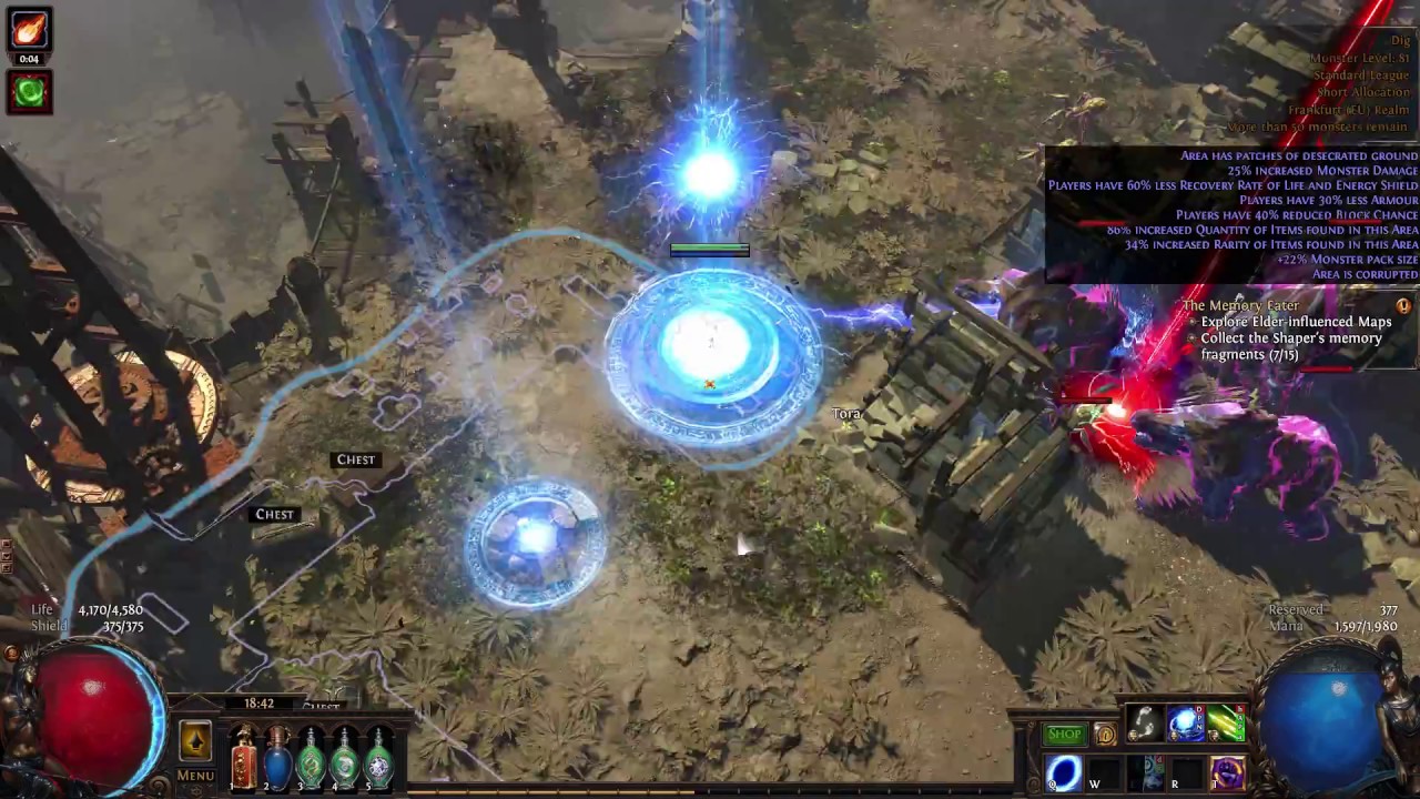 [PoE] Path of Exile Poet's Pen Lightning Warp & Arc (fast map clear ...