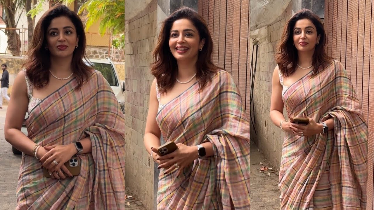 Neha Pendse's Stunning Saree Look Spotted in Juhu - YouTube