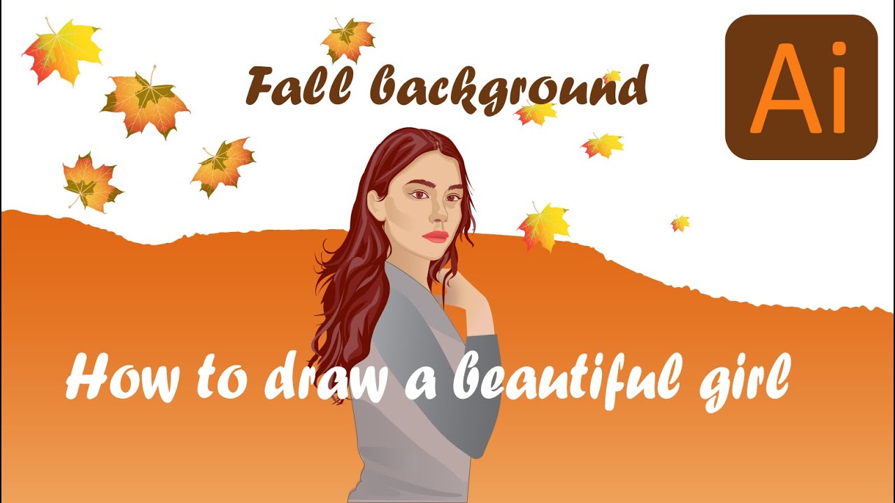 How to draw a beautiful girl in Adobe Illustrator - YouTube