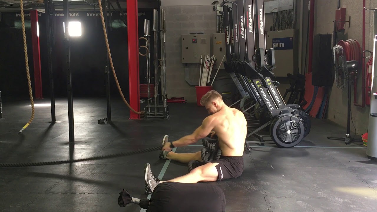 Seated sled pull - YouTube