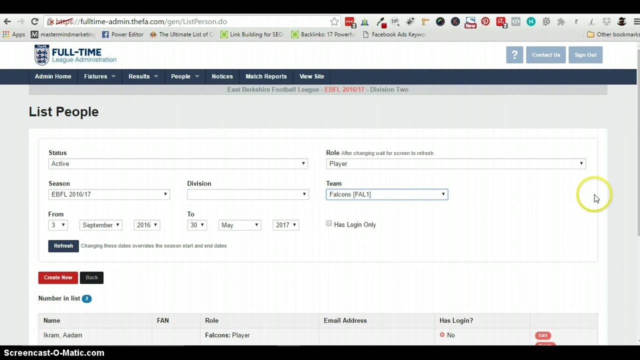 How To Register Players On FA Full-Time System - YouTube