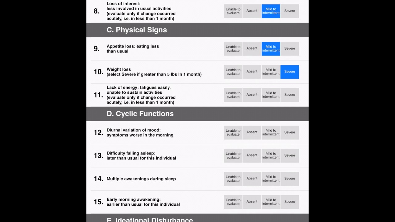Cornell Scale for Depression in Dementia: App Demo - YouTube