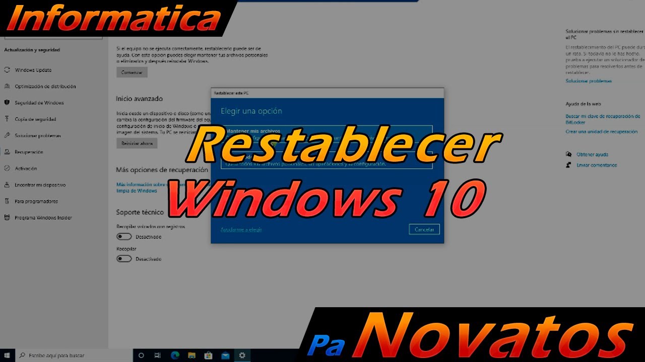 Restablecer Windows 10 - YouTube