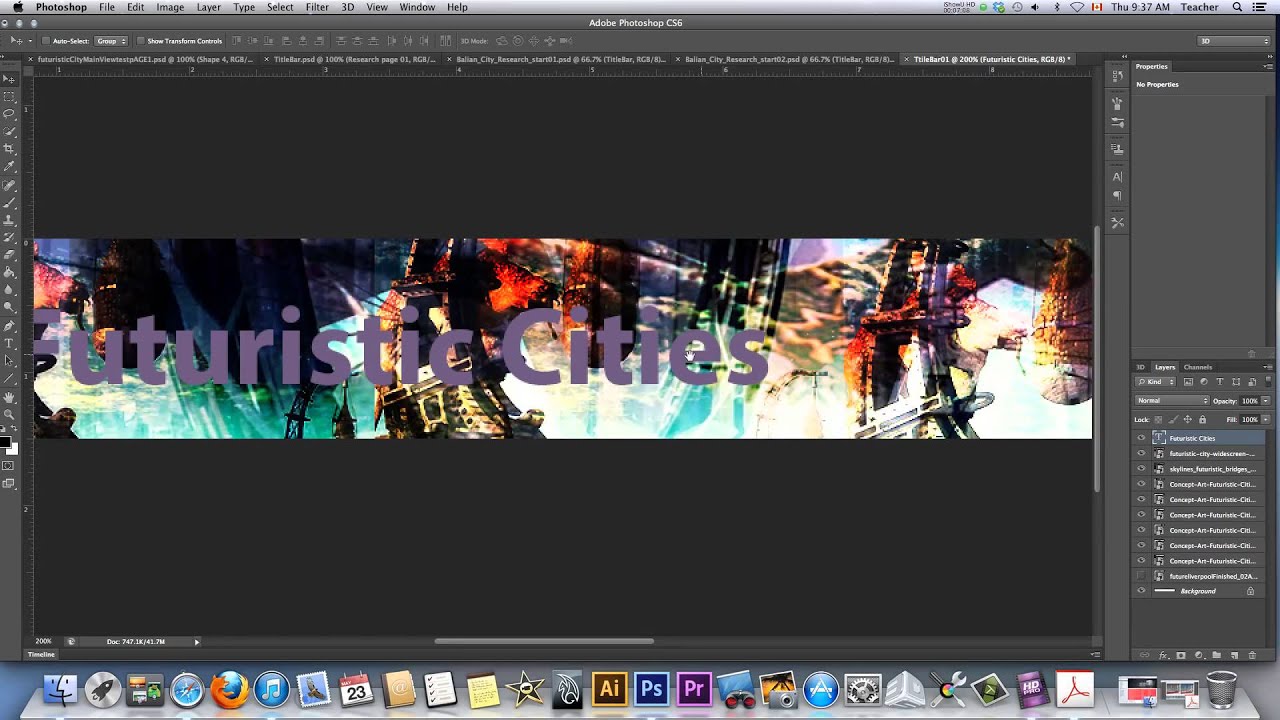 Photoshop intro Lessons04 Creating a Title Bar - YouTube