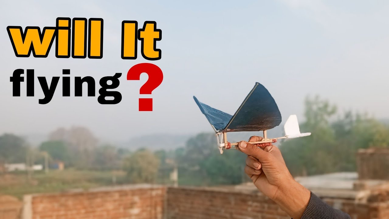 Diy Rubber Band powered flying Bird #crackerrdx #Bird single crank ...