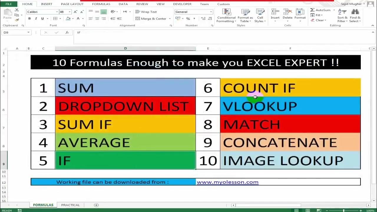 Excel Formula - YouTube