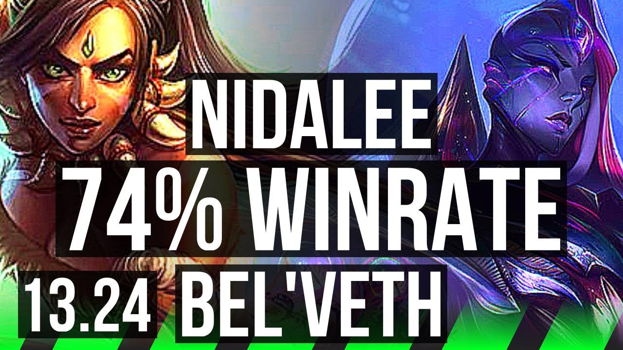 NIDALEE vs BEL'VETH (JNG) | 4/0/6, 74% winrate | KR Master | 13.24 ...