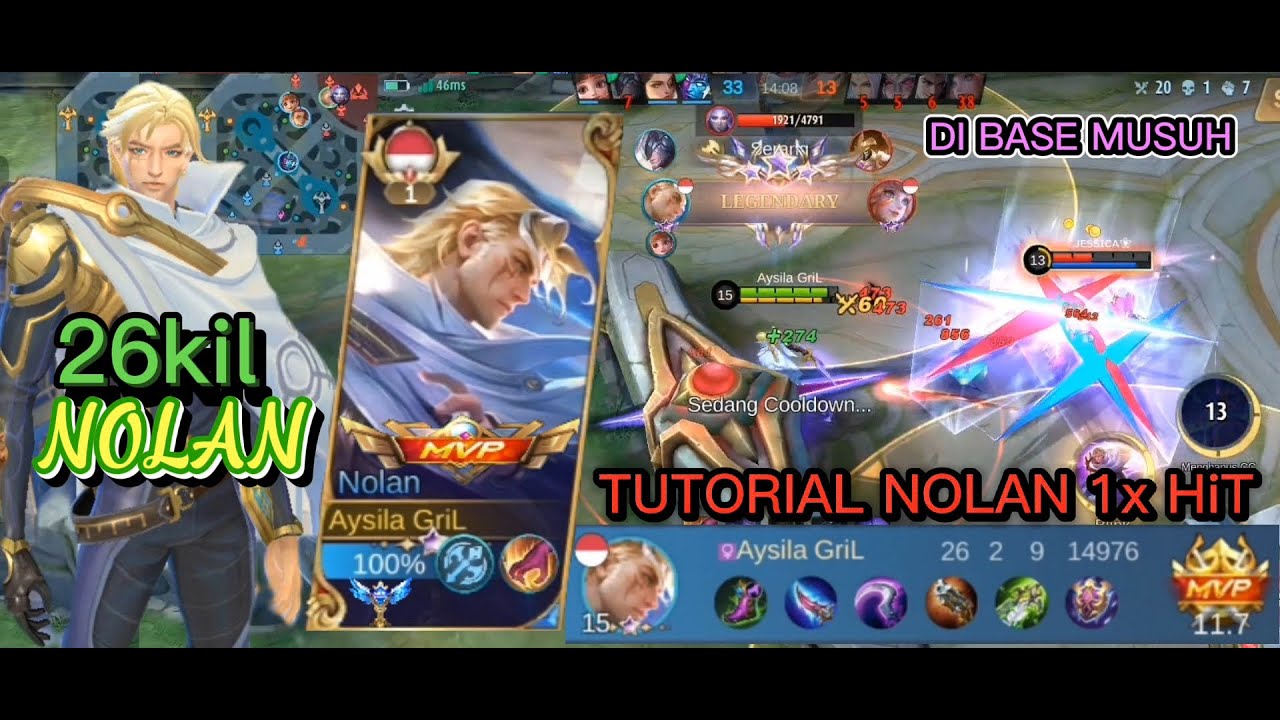 ONE HITS 26 KILLS NOLAN BUILD TOP GLOBAL NOLAN GAMEPLAY MOBILE LEGENDS ...