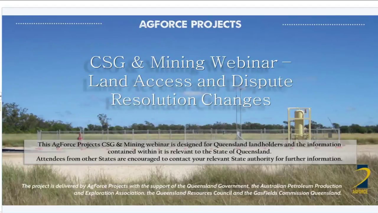 CSG & Mining Webinar - Land Access and Dispute Resolution Changes - YouTube