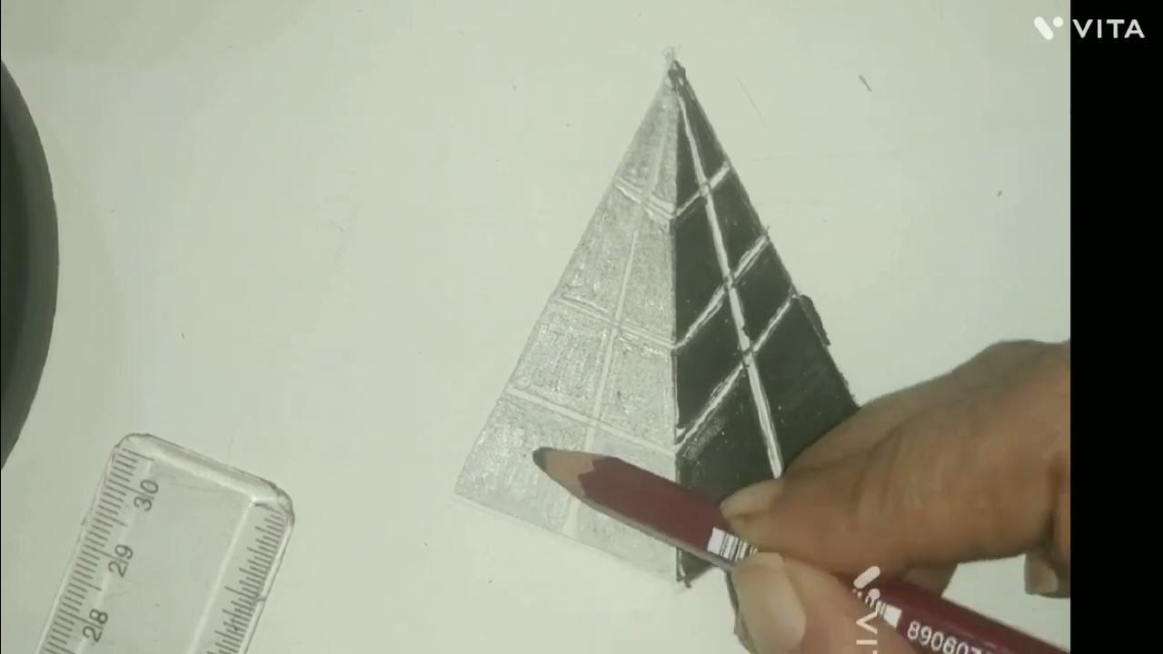 How to draw a pyramid | 3D drawing | illusion drawing | 3D DRAWING ...