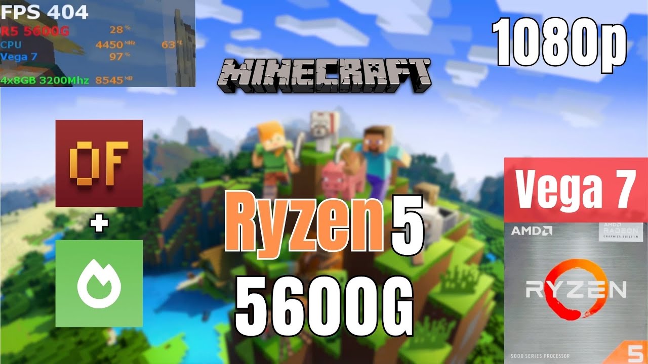 Ryzen5 5600g + 32Gb ram (4x8) | Minecraft 1.20.1 | SODIUM + OPTIFINE ...