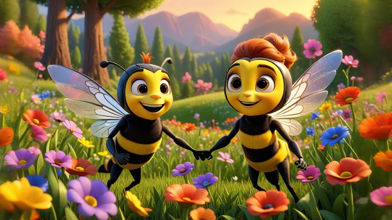 Five Bumble Bees Buzz and Hum | Fun Kids Song | Nursery Rhymes and Baby ...