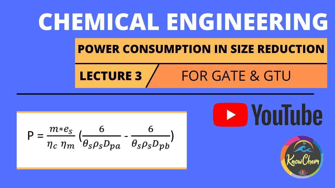 POWER CONSUMPTION IN SIZE REDUCTION | MECHANICAL OPERATIONS | KNOWCHEM ...