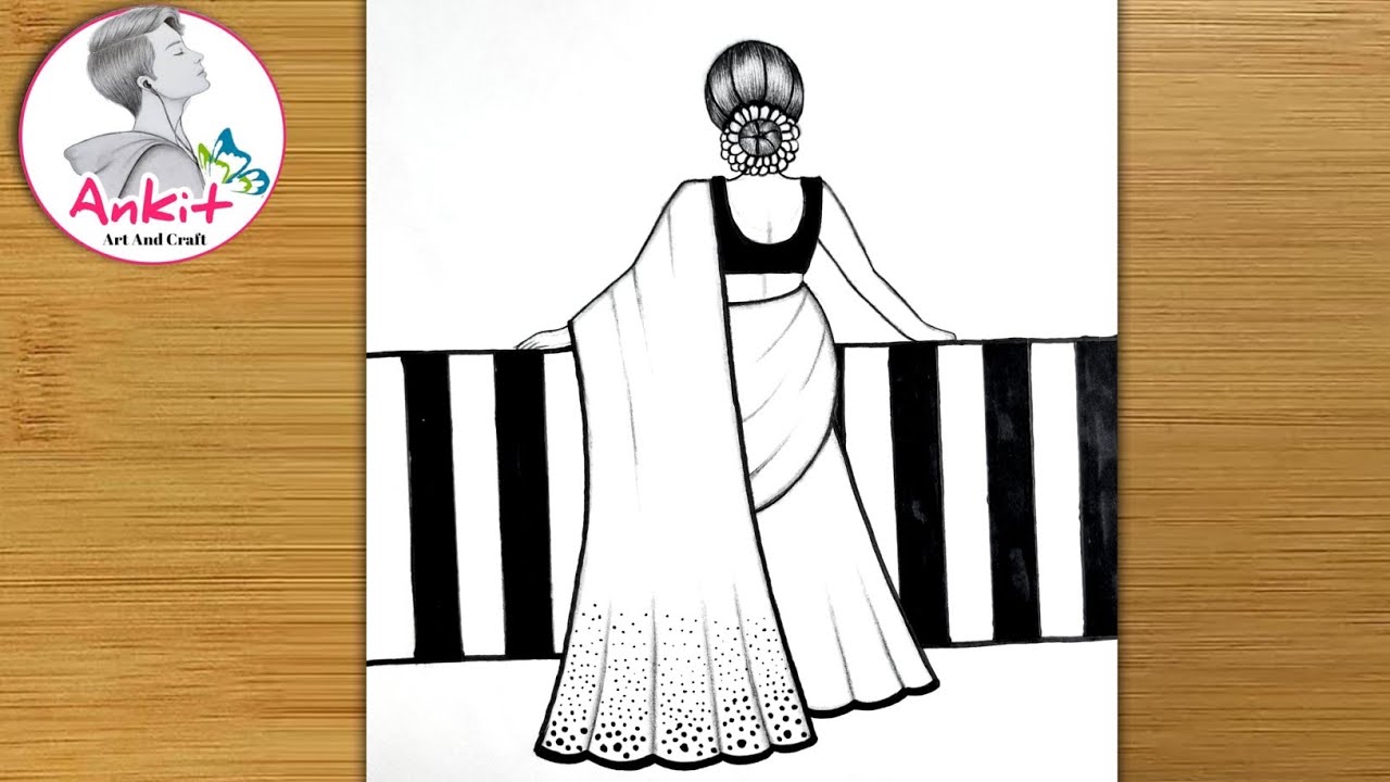 Girl drawing / girl drawing easy/ Girl backside drawing/ pencil drawing ...