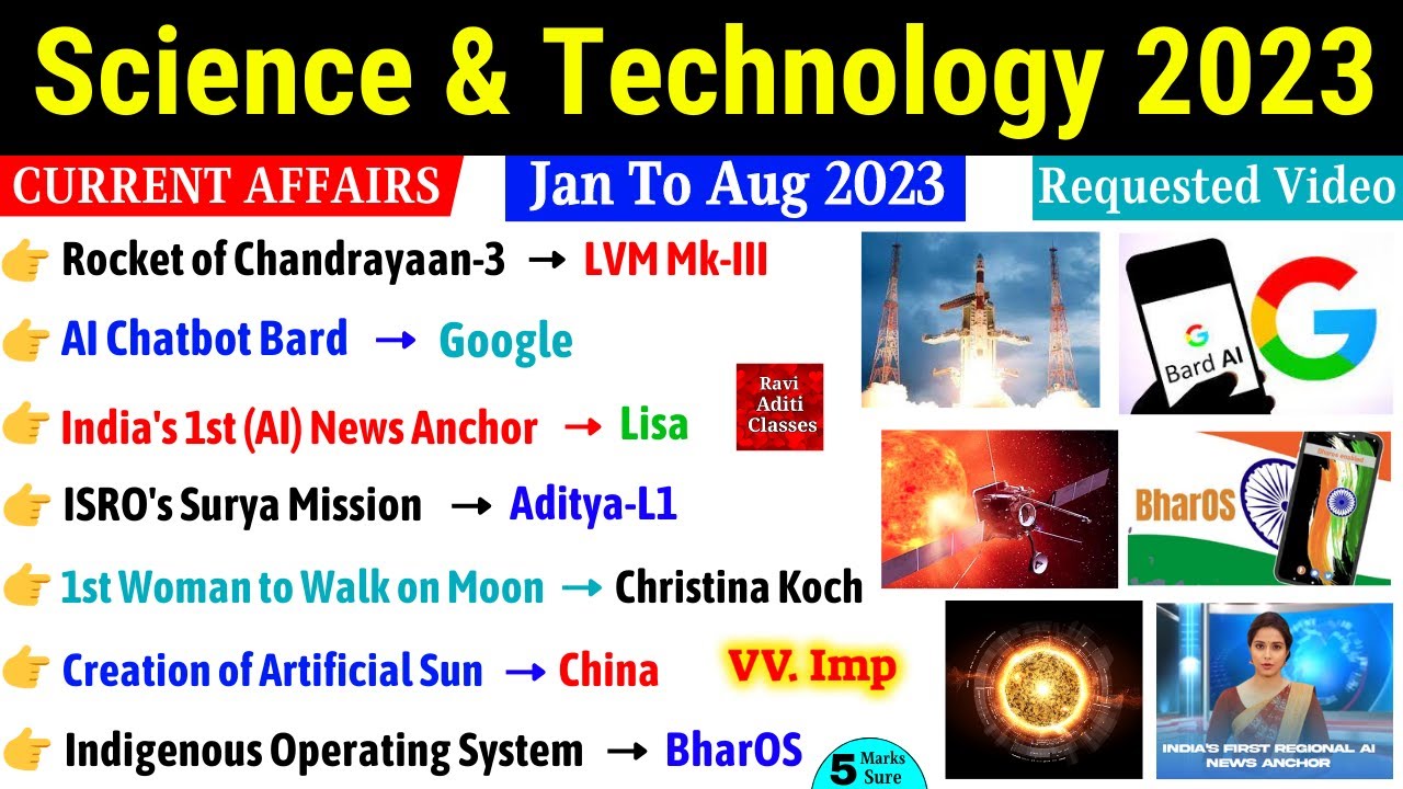 SCIENCE Current Affairs 2023 | Defence Space DRDO ISRO IIT Tech| Most ...