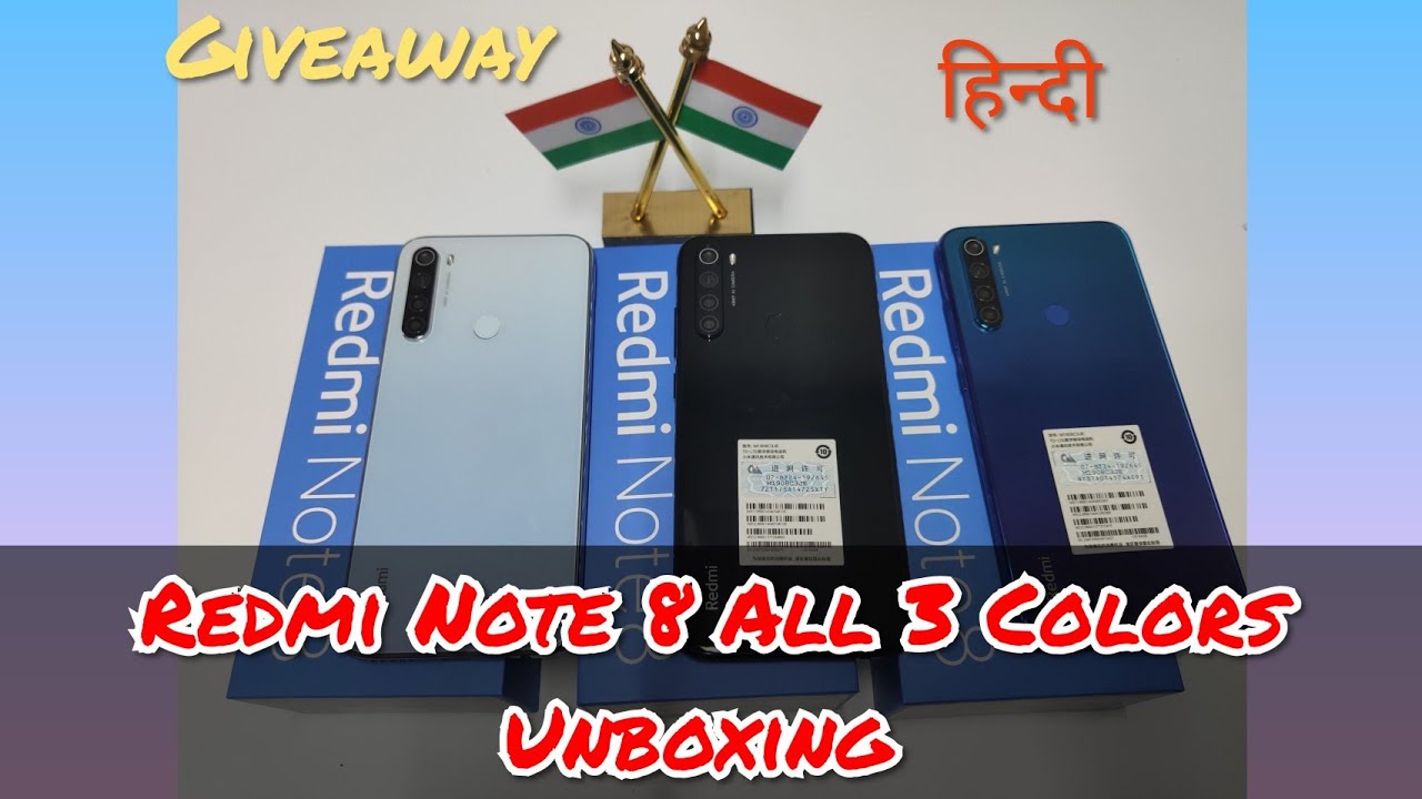 Giveaway|| Redmi Note 8 All Colors Unboxing - YouTube