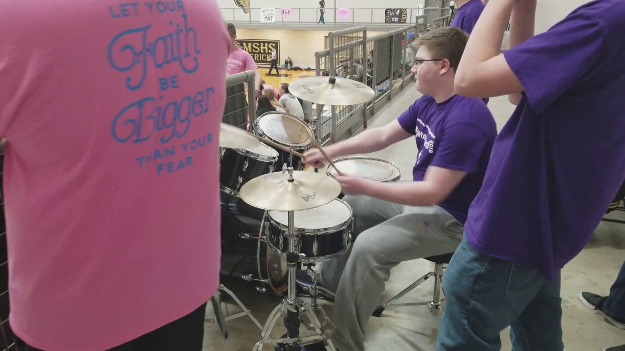 Noah on drums 1/30/18 - fight song - YouTube