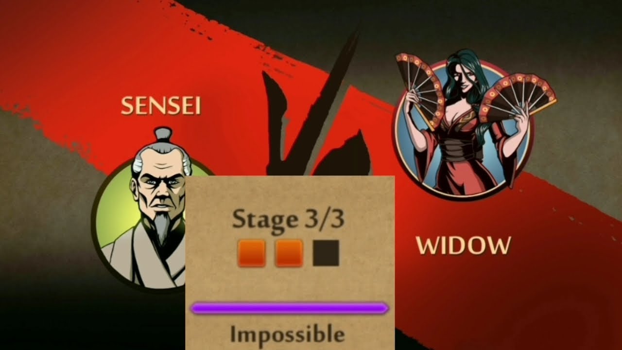SENSEI VS WIDOW DIFFICULTY IMPOSSIBLE SHADOW FIGHT 2 SPECIAL EDITION - YouTube