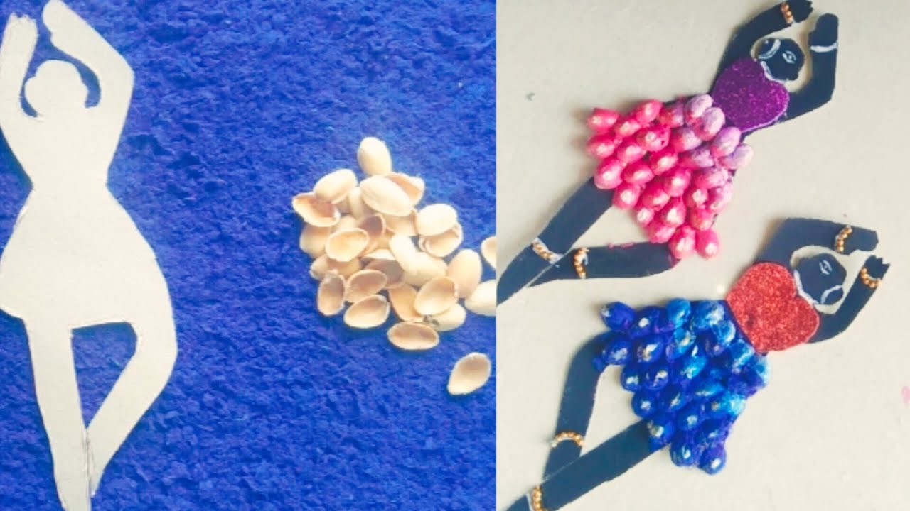 Pista shells craft💞|how to make Barbie dress with pista shells|use ...