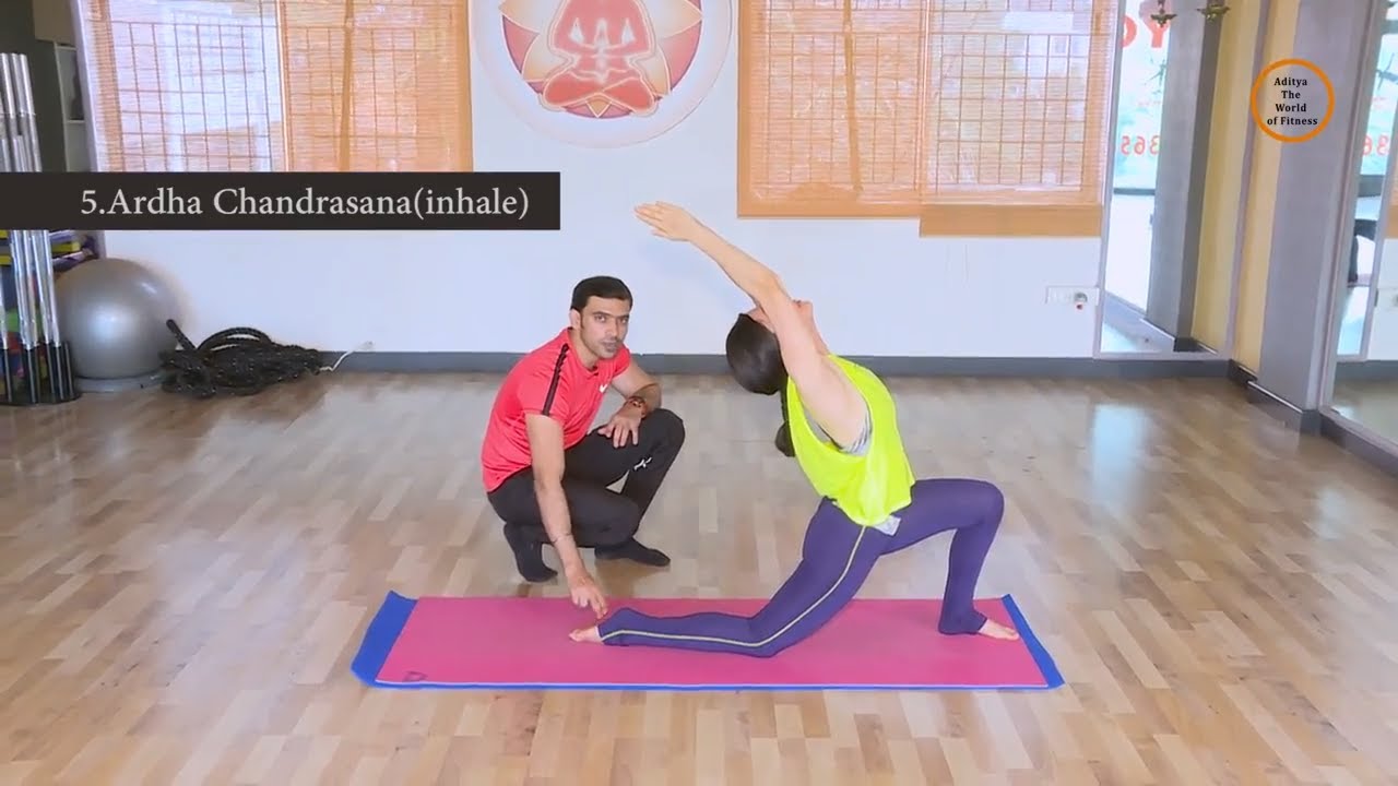 Chandra Namaskar Variation 1 Step by Step | Moon Salutation | Breathing ...