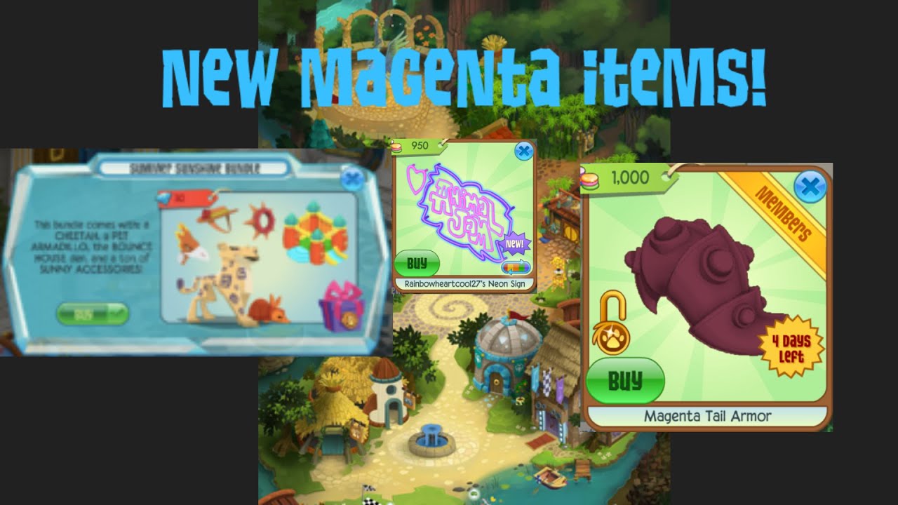 animal jam classic update: new magenta items! - YouTube