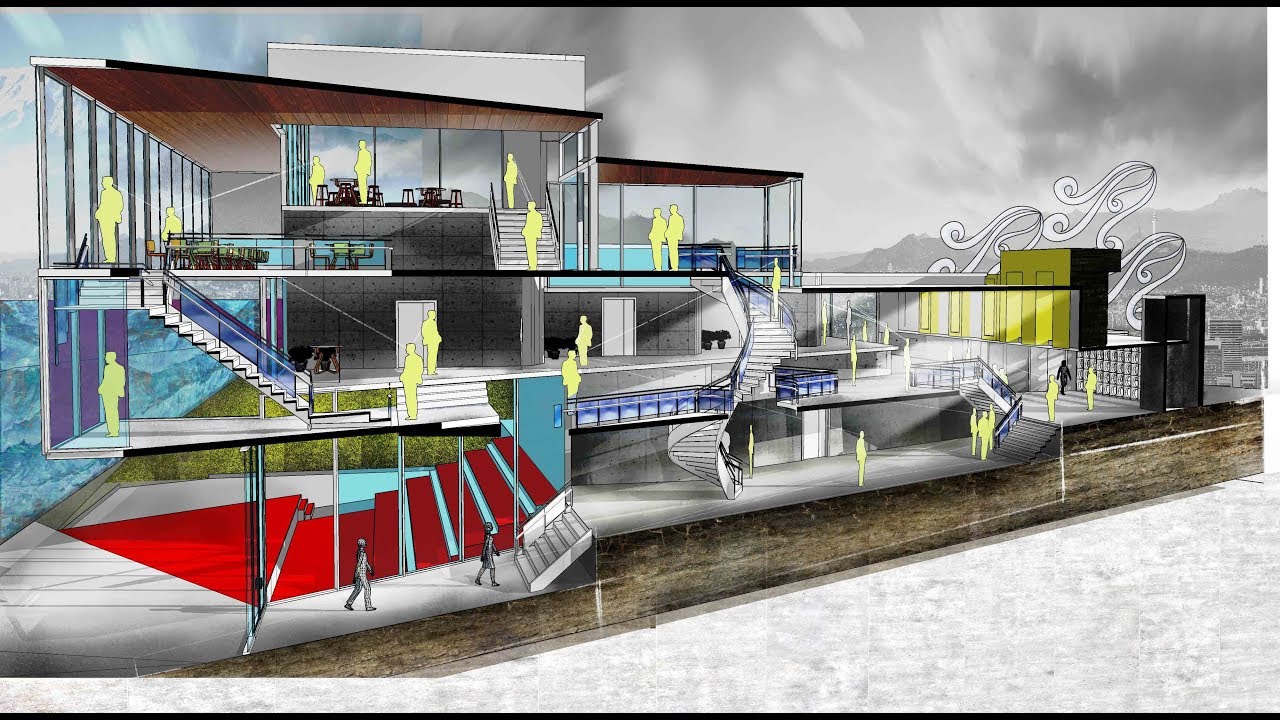 section (sective) render by photoshop - YouTube