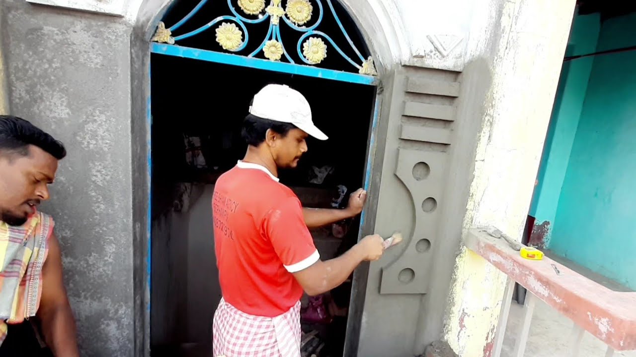Plastering Techniques for Wall Design With Gate|Plaster Design|Boundary ...