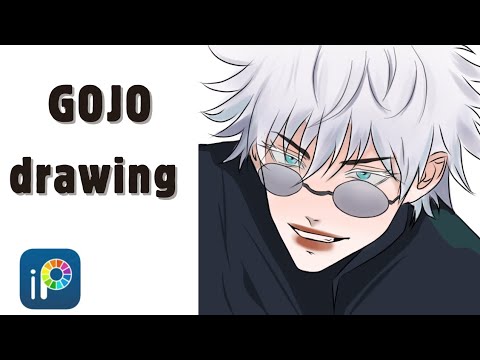 HOW TO MAKE GOJO DRAWING IN IBISPAINT 🌸 #gojo #digitalart #drawing #fyp - YouTube