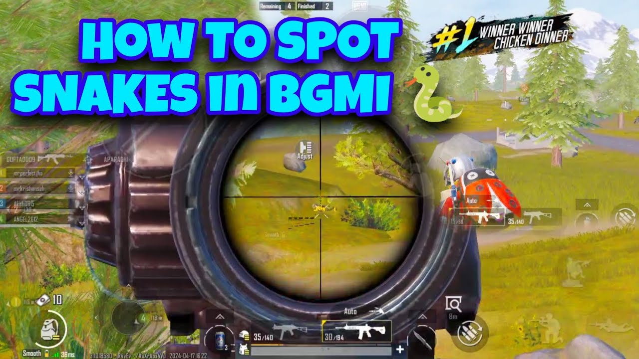 How TO SPOT SNAKES WITH BGMI 🐍 | SQUAD GAMEPLAY BGMI | - YouTube