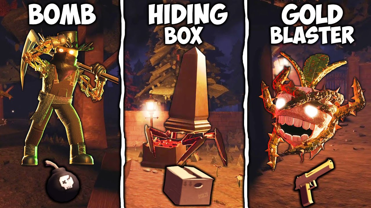 [ROBLOX] DOORS The Outdoors: Bomb vs Hiding Box vs Gold Blaster vs ...