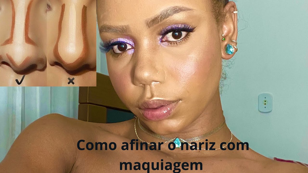 Como afinar o nariz com maquiagem - YouTube